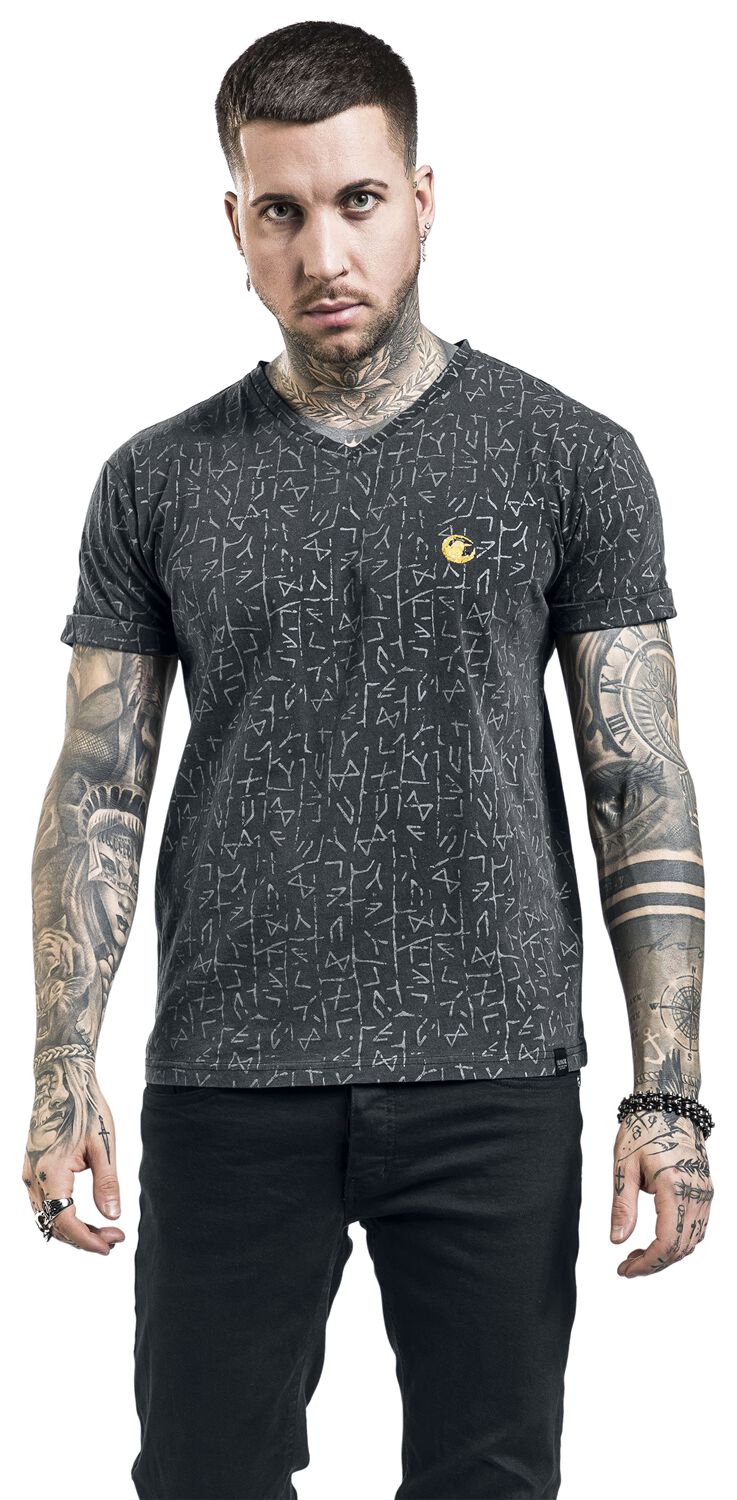 T-shirt with Rune Print | Black Premium by EMP T-Shirt | EMP