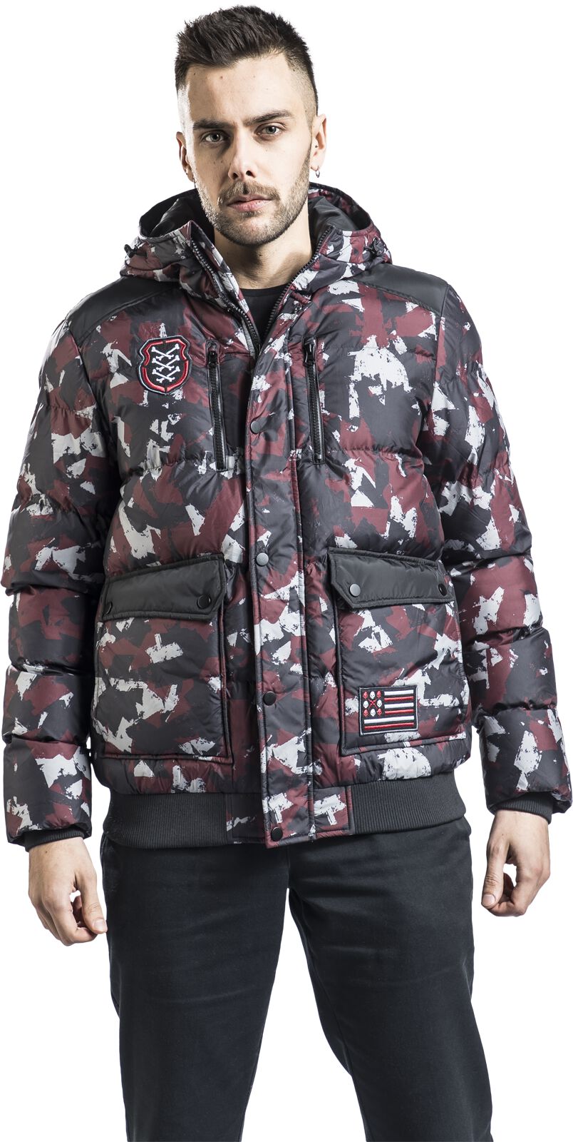Camouflage puffer jacket | Rock Rebel by EMP Winter Jacket | EMP