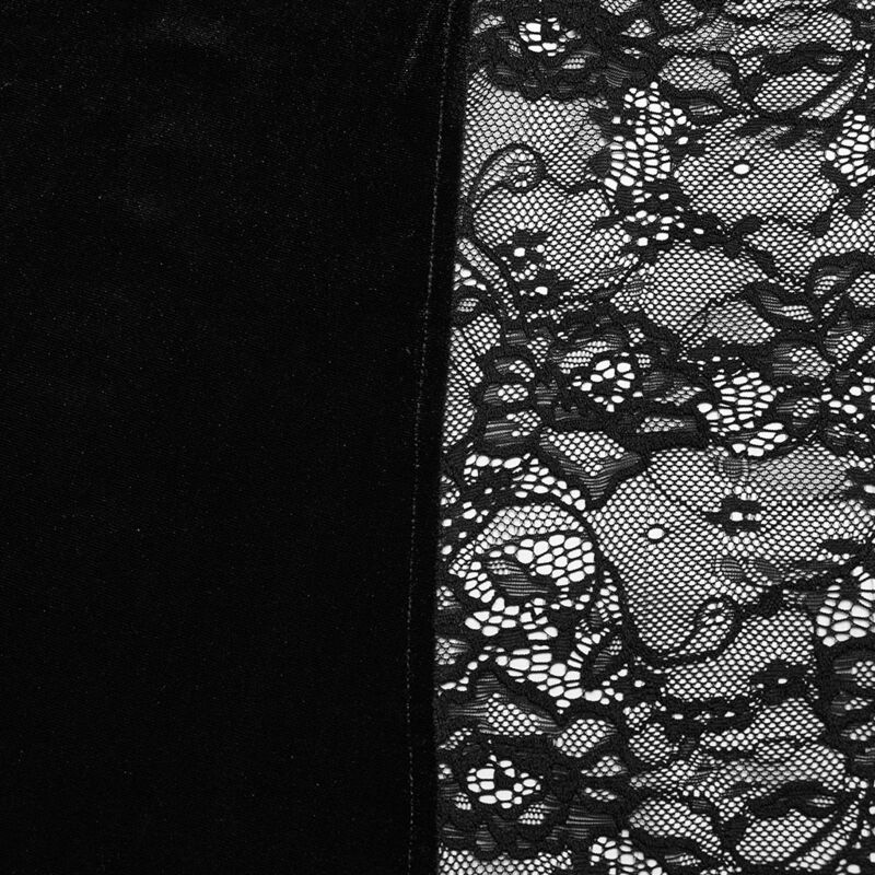 Goth staggered patchwork lace skirt | Punk Rave Maxi Skirt | EMP