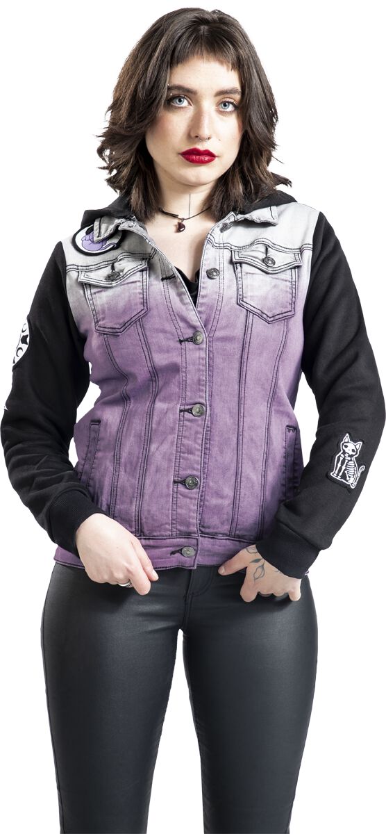 Jacket With Cat Patches | Gothicana by EMP Jeans Jacket | EMP