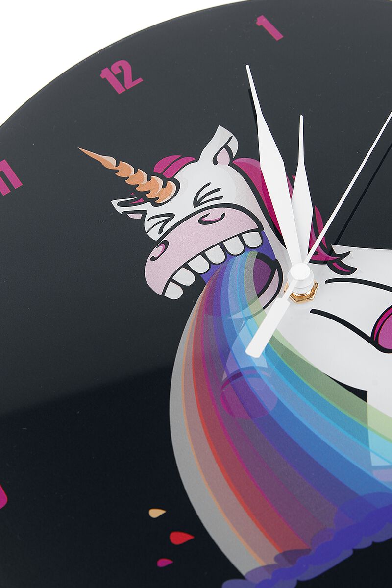 Glass Wall Clock Puking Unicorn | EMP