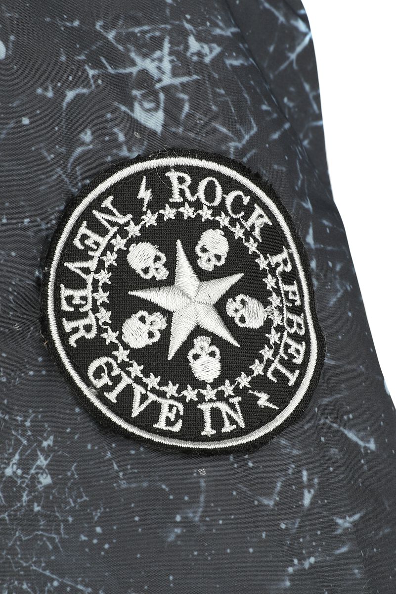 Between-seasons jacket with various patches | Rock Rebel by EMP Mid ...