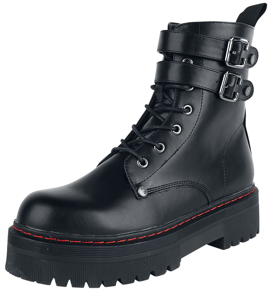 Black Boots with Buckles and Seams | Black Premium by EMP Boot | EMP