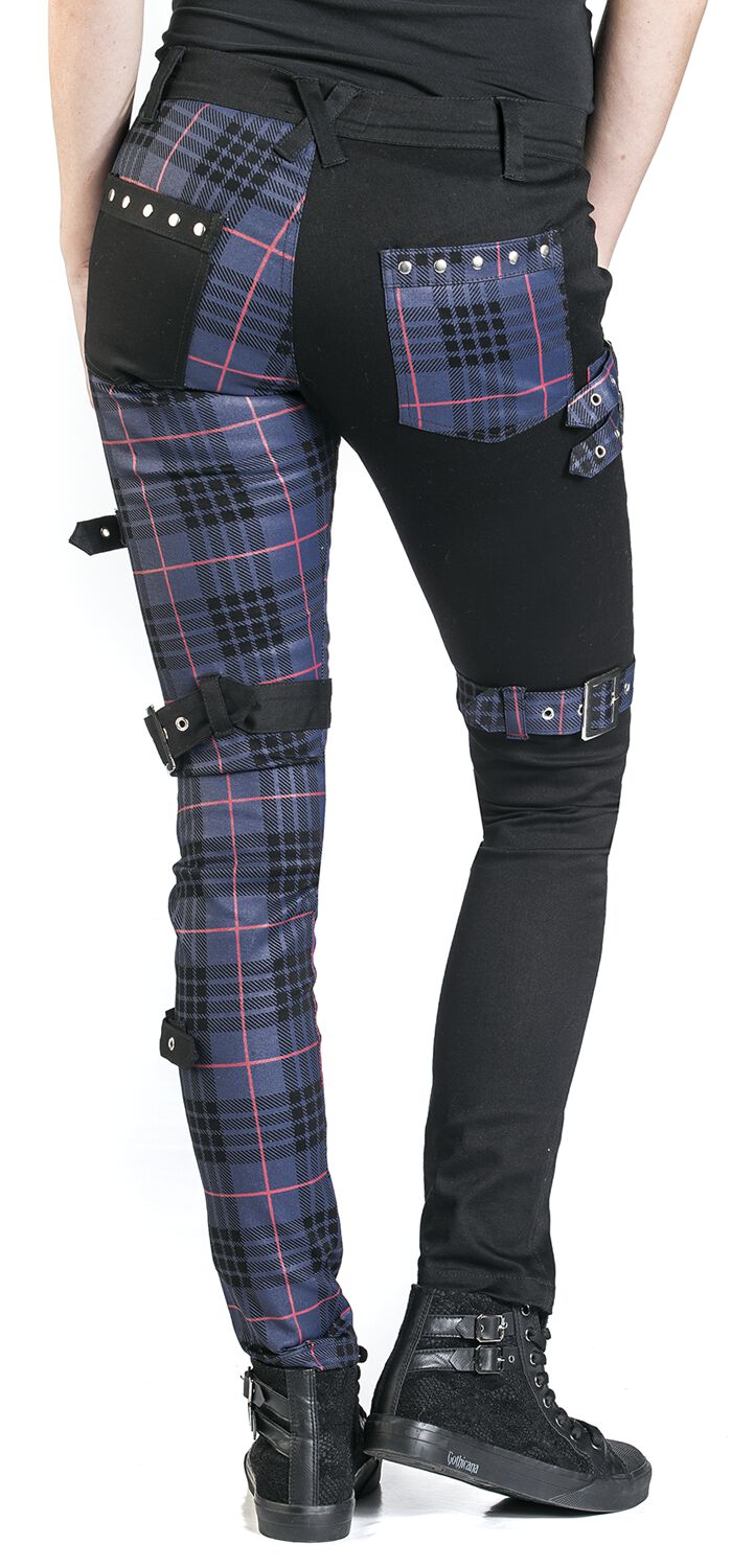Patterned Trousers with Studs and Straps | Gothicana by EMP Cloth ...