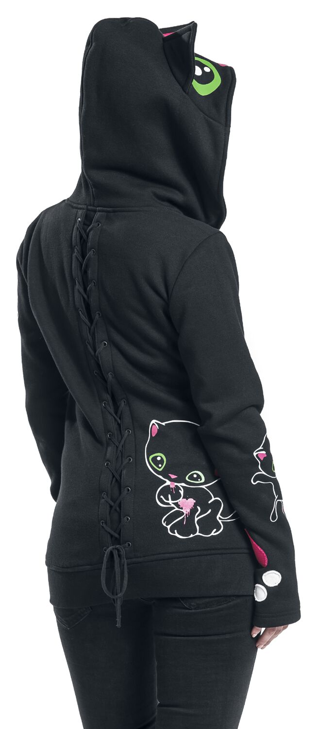 Black Cat Hooded Zip Jumper - EMP UK | EMP