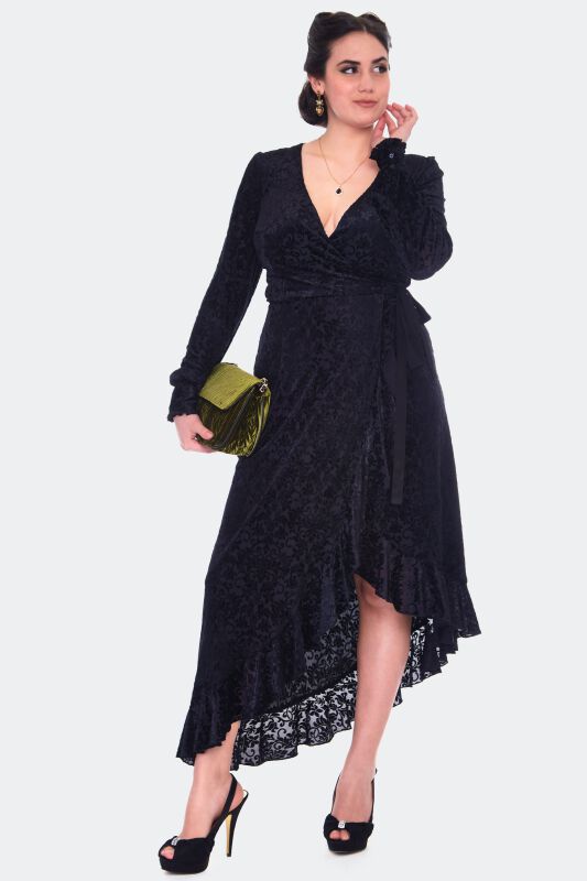 Devore Long Sleeve Wrap Dress | Voodoo Vixen Medium-length dress | EMP
