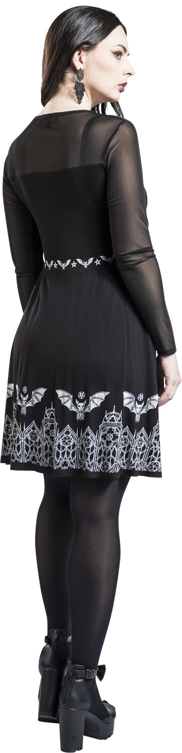 Mesh Dress with Bats | Gothicana by EMP Mini Dress | EMP
