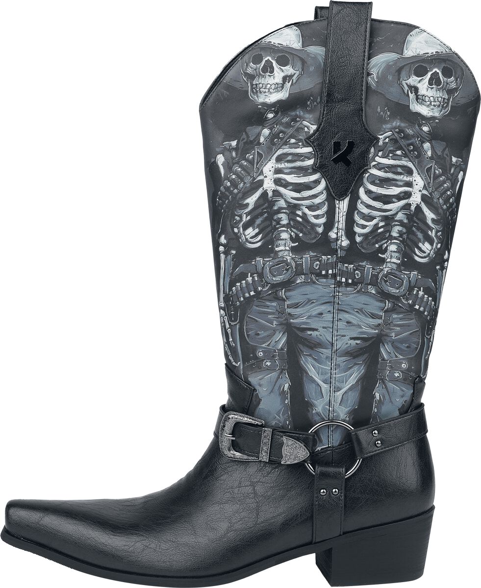 Scorched One Western Boots - Vintage Black | KOI Biker Boot | EMP