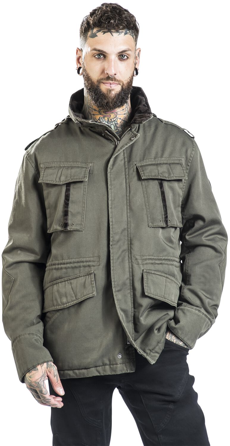 Jacket with hidden hood | Black Premium by EMP Winter Jacket | EMP