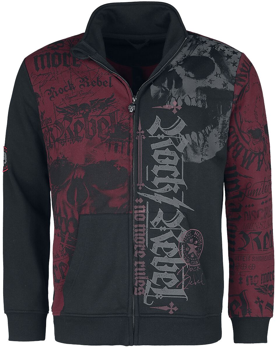 Sweatshirt jacket with Rock Rebel prints | Rock Rebel by EMP Sweatshirt ...