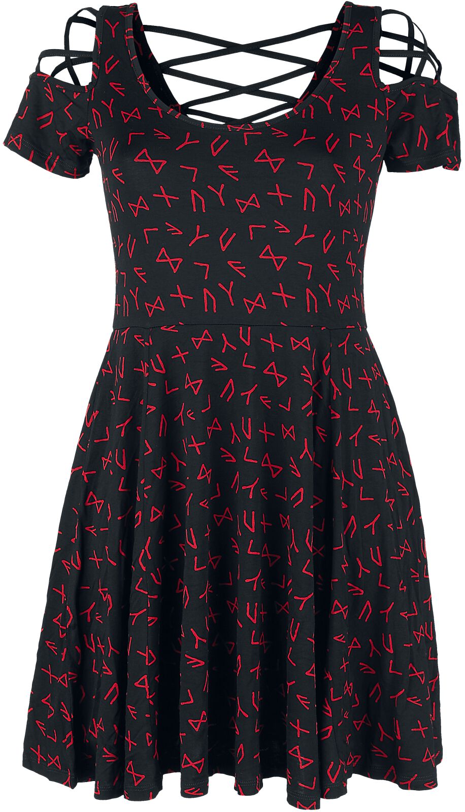 Dress with Lacing and Runes | Black Premium by EMP Mini Dress | EMP