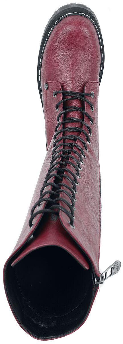 Dark Red Lace-Up Boots | Black Premium by EMP Boot | EMP