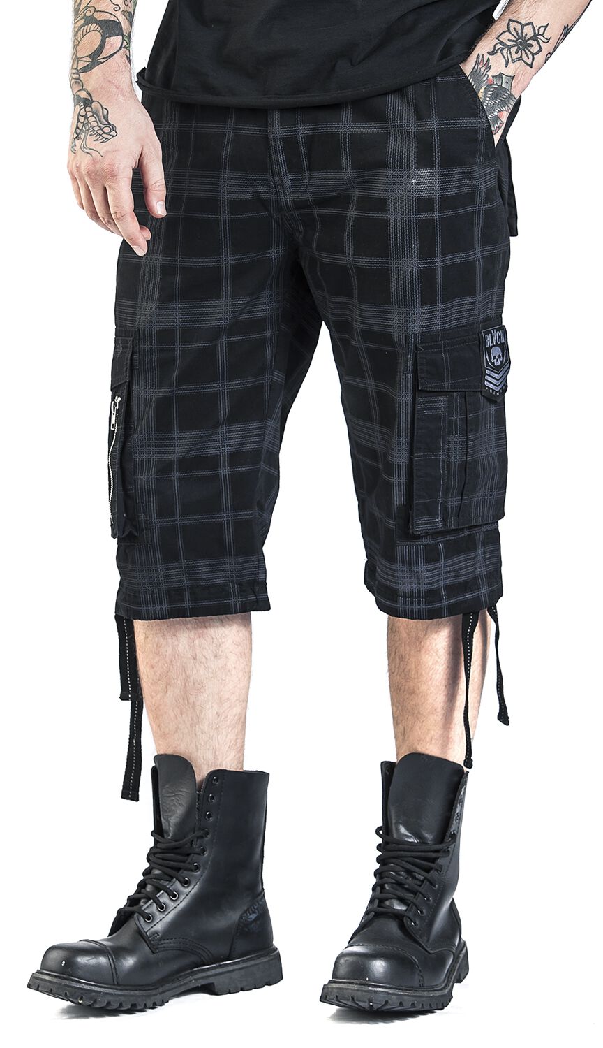 Black shorts with check pattern | Black Premium by EMP Shorts | EMP