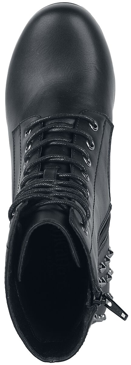 Platform lace-up ankle boots with rivets | Gothicana by EMP High Heel | EMP