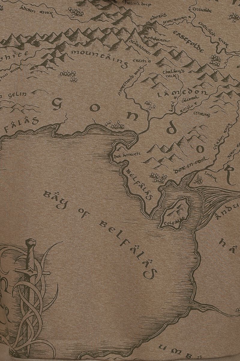 Rohan Gondor Map | The Lord Of The Rings Hoodie Jacket | EMP
