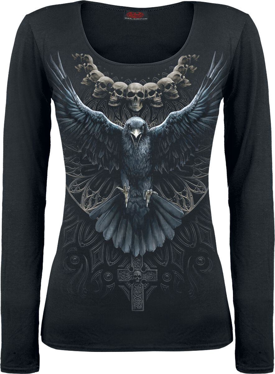 Raven Skull | Spiral Long-sleeve Shirt | EMP