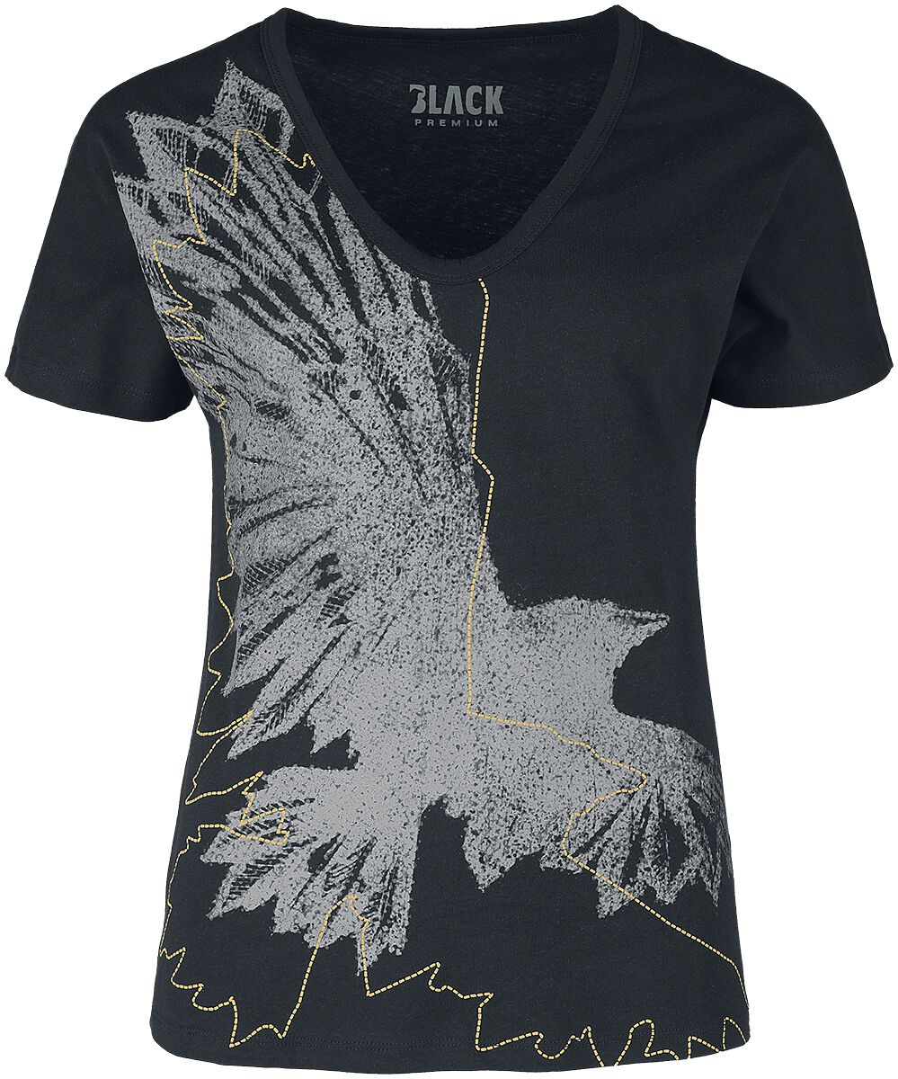 T-shirt with Raven Print | Black Premium by EMP T-Shirt | EMP