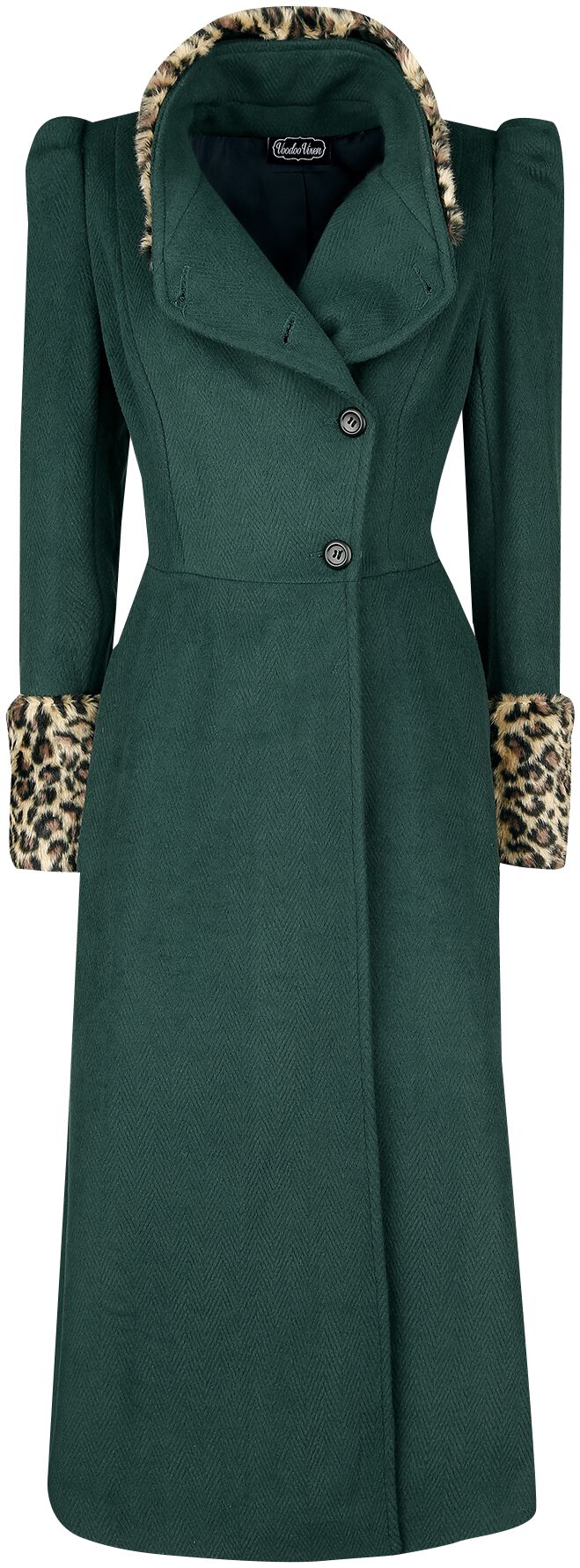 Natasha Faux Fur Leopard Trim Coat | Voodoo Vixen Coats | EMP