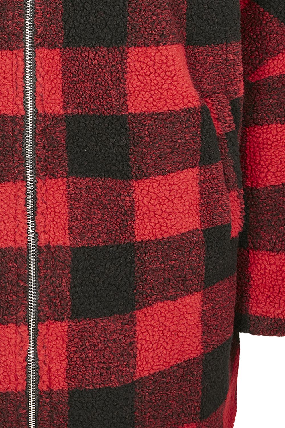 Ladies Hooded Oversized Check Sherpa Jacket | Urban Classics Winter ...