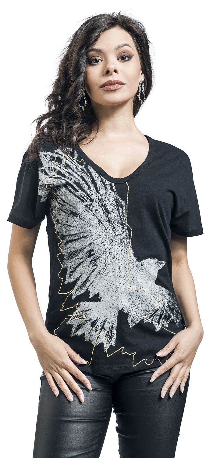 T-shirt with Raven Print | Black Premium by EMP T-Shirt | EMP