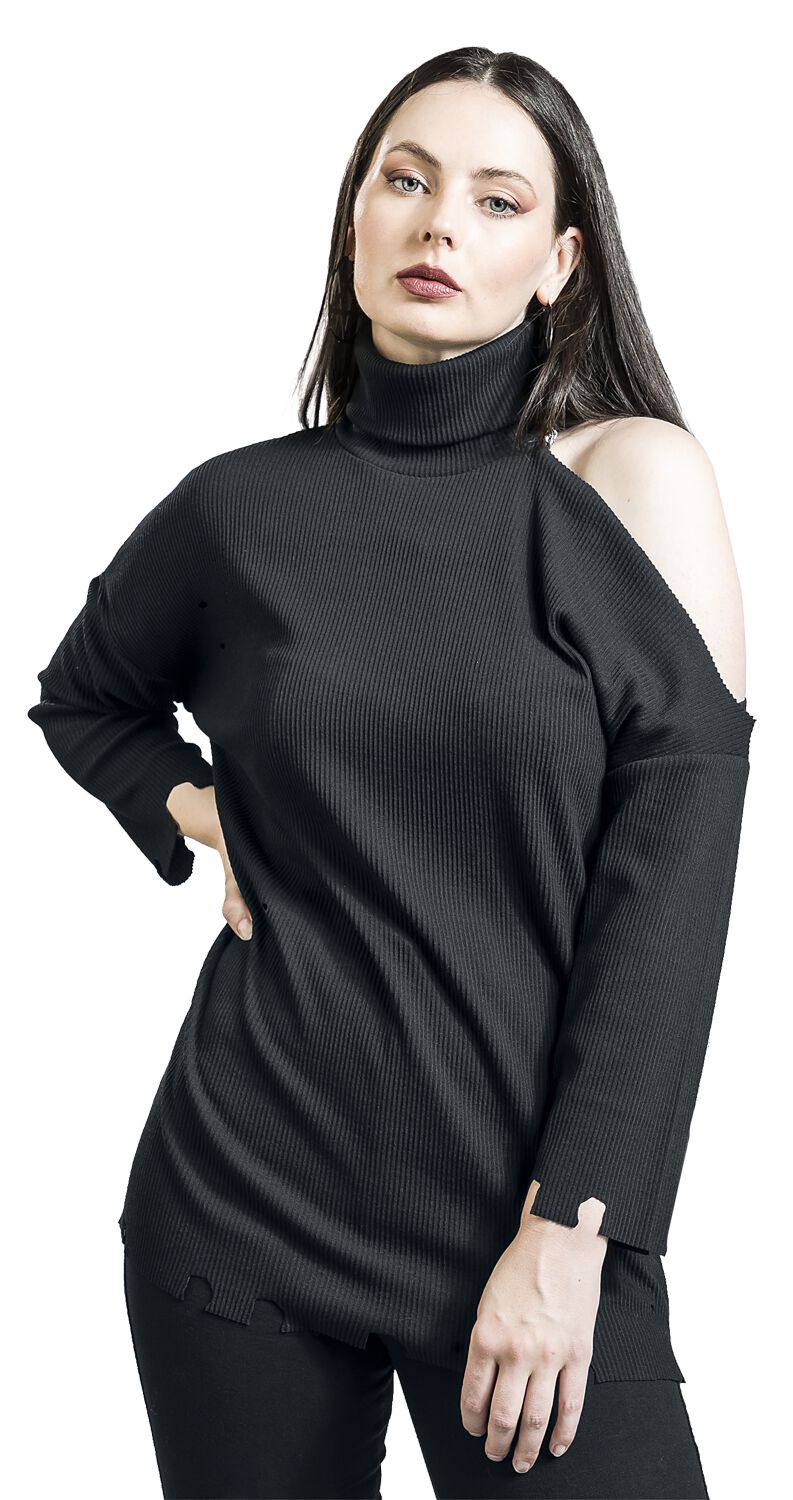 Distressed look long-sleeved shirt | Gothicana by EMP Long-sleeve Shirt ...