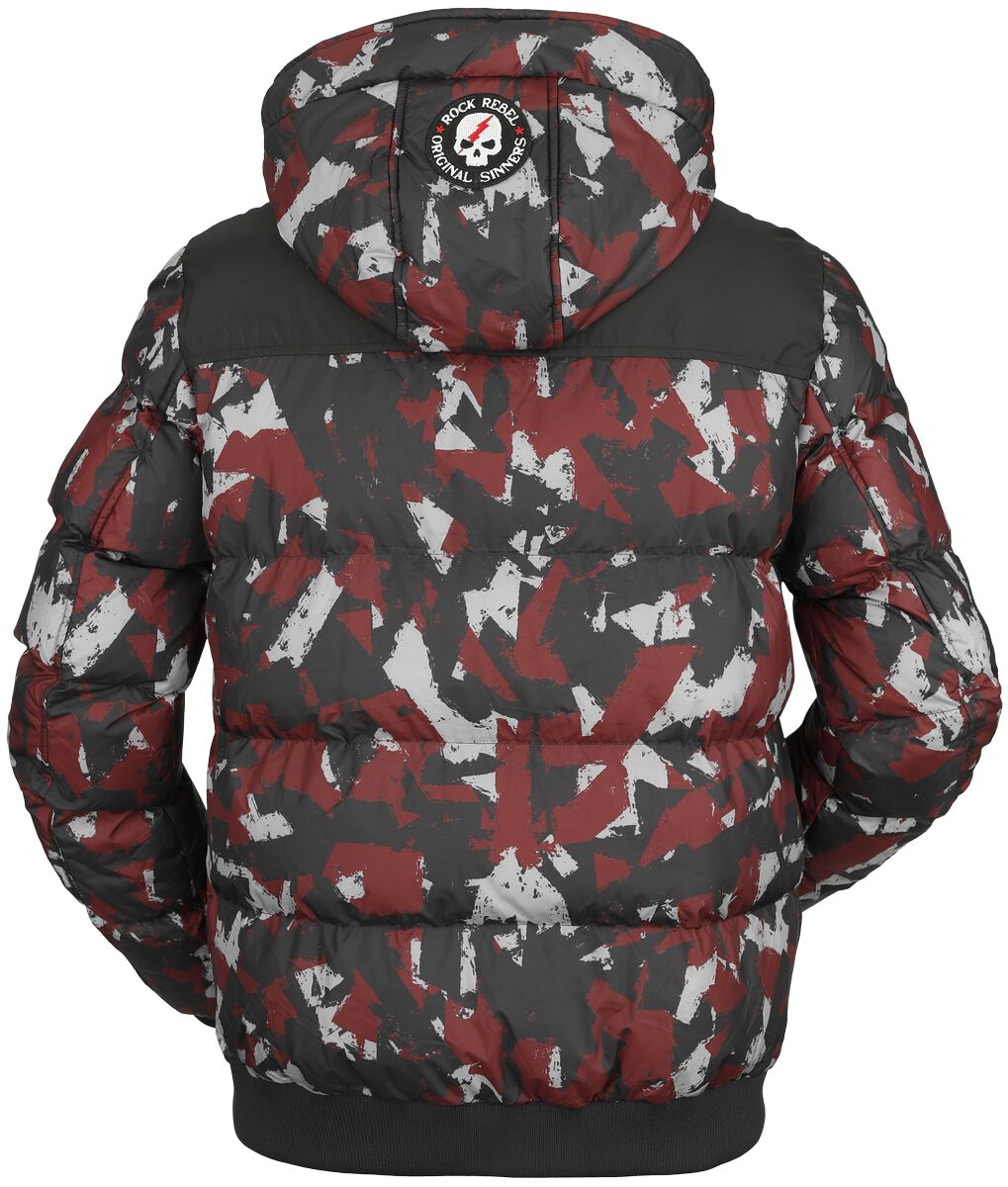 Camouflage puffer jacket | Rock Rebel by EMP Winter Jacket | EMP