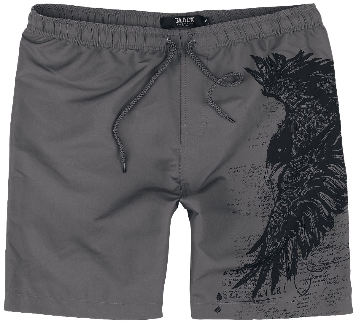Swim Shorts with Raven Print | Black Premium by EMP Swim Shorts | EMP