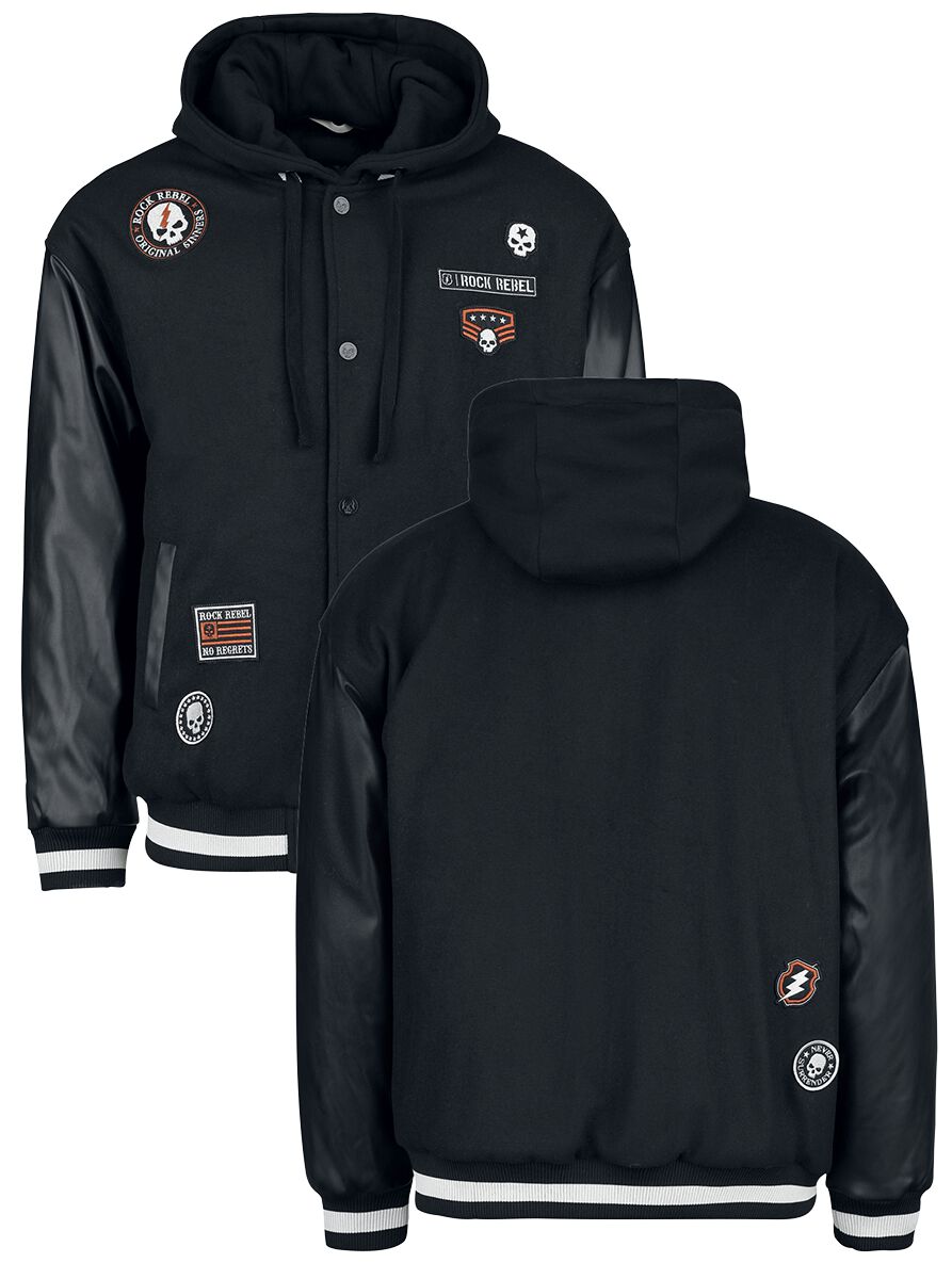 Varsity jacket with faux leather details | Rock Rebel by EMP Varsity ...
