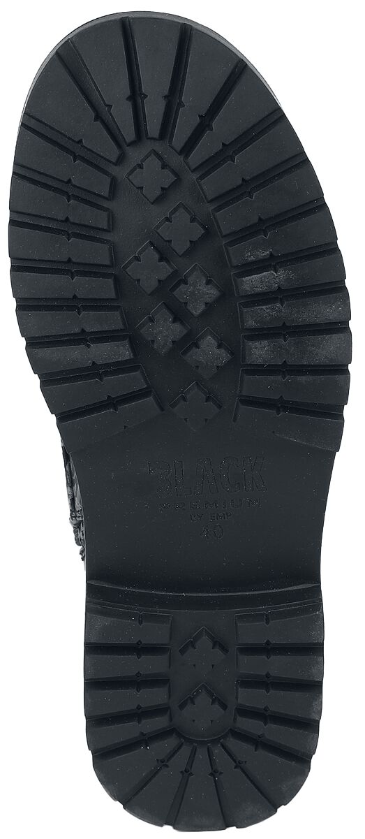 Lace-up boots with all-over rose print | Black Premium by EMP Boot | EMP