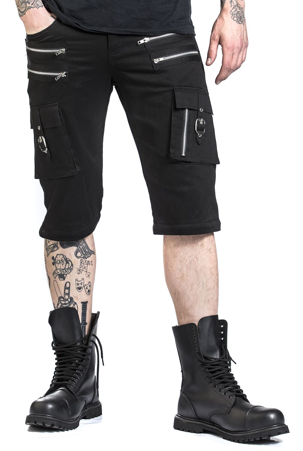 2in1: Trousers/Shorts | Gothicana by EMP Cloth Trousers | EMP