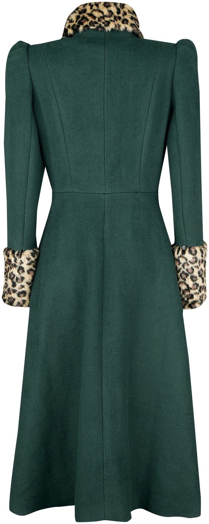 Natasha Faux Fur Leopard Trim Coat | Voodoo Vixen Coats | EMP