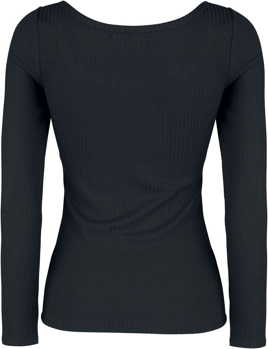 Black Long-Sleeve Top with Zip at Neckline | Black Premium by EMP Long ...