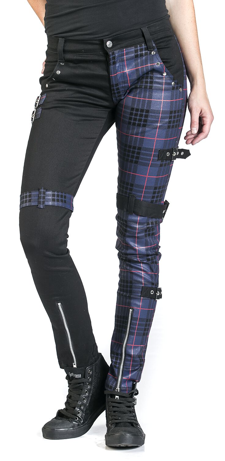 Patterned Trousers with Studs and Straps | Gothicana by EMP Cloth ...