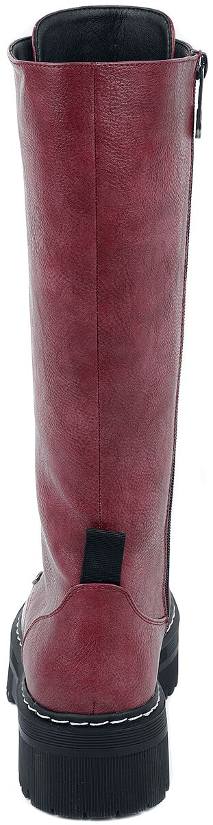 Dark Red Lace-Up Boots | Black Premium by EMP Boot | EMP