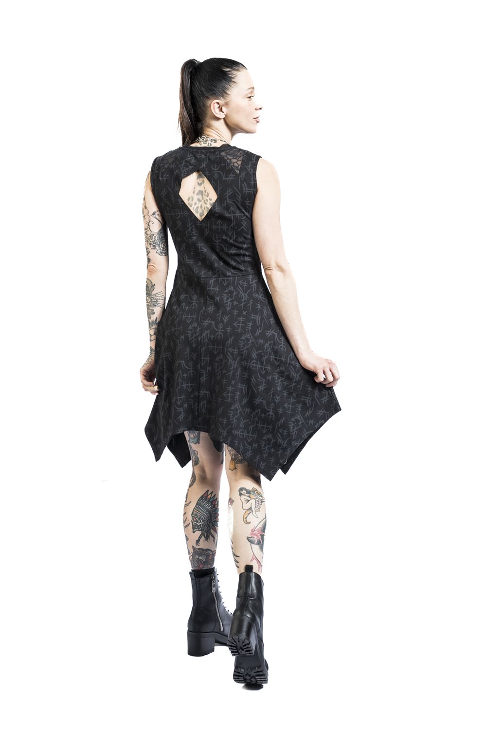 Dress With Runes Alloverprint | Black Premium by EMP Midi Dress | EMP