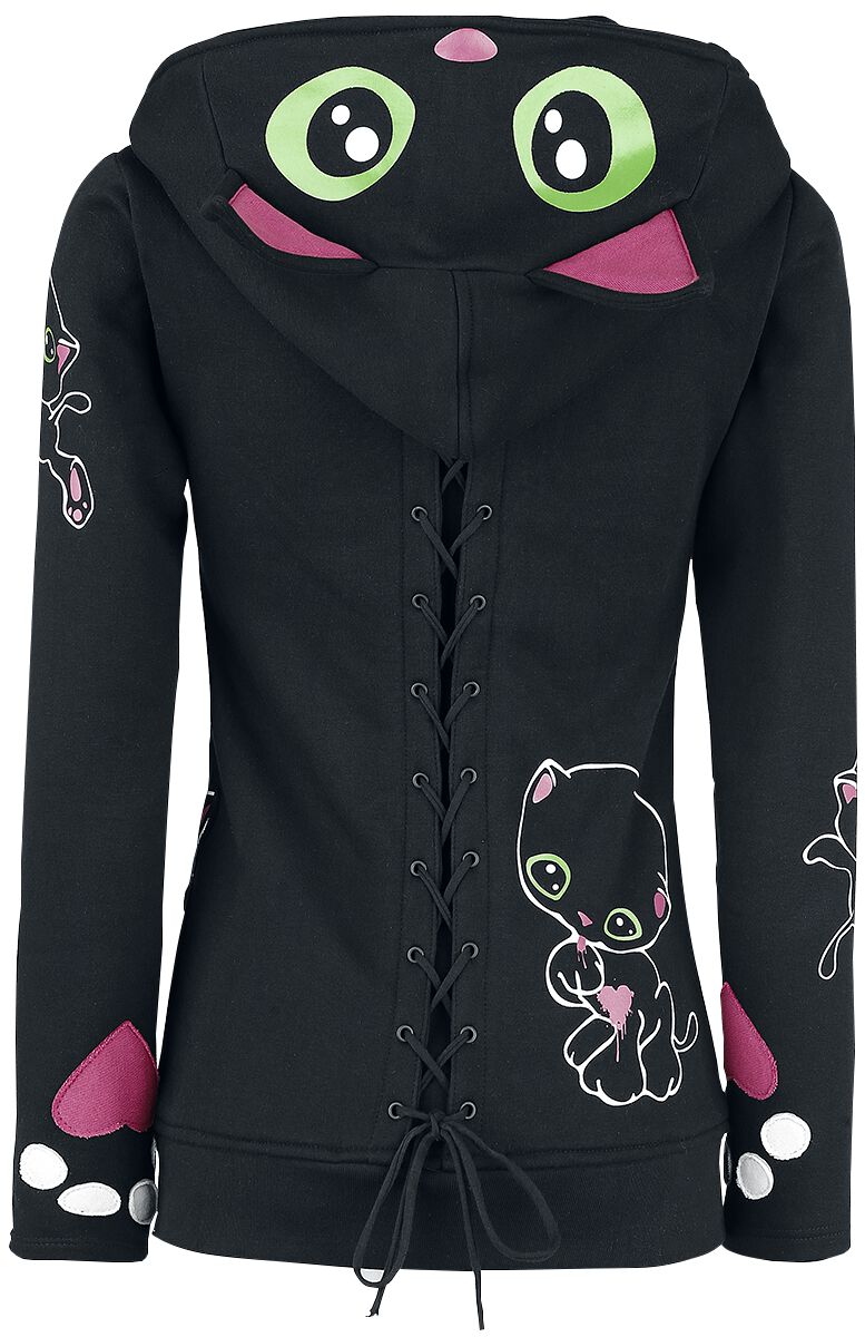 Black Cat Hooded Zip Jumper - EMP UK | EMP