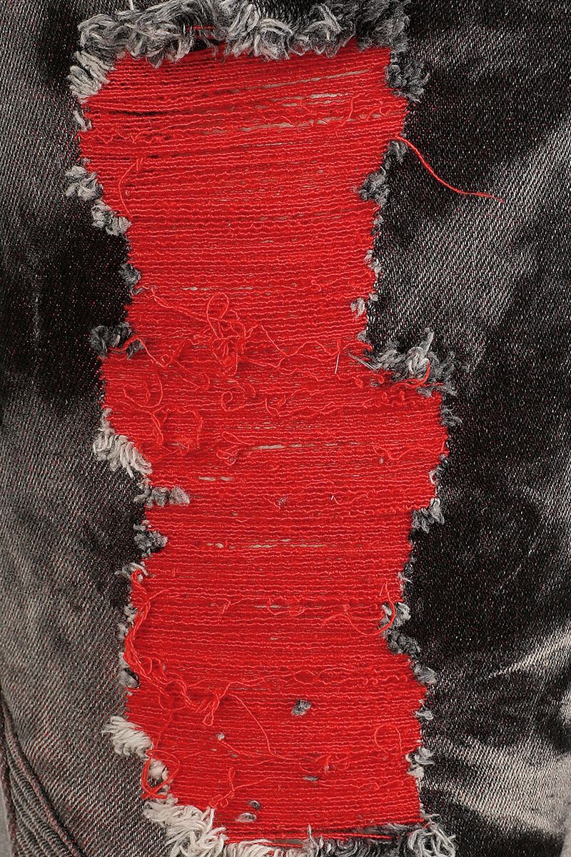 Washed-look jeans with red highlights | Rock Rebel by EMP Jeans | EMP