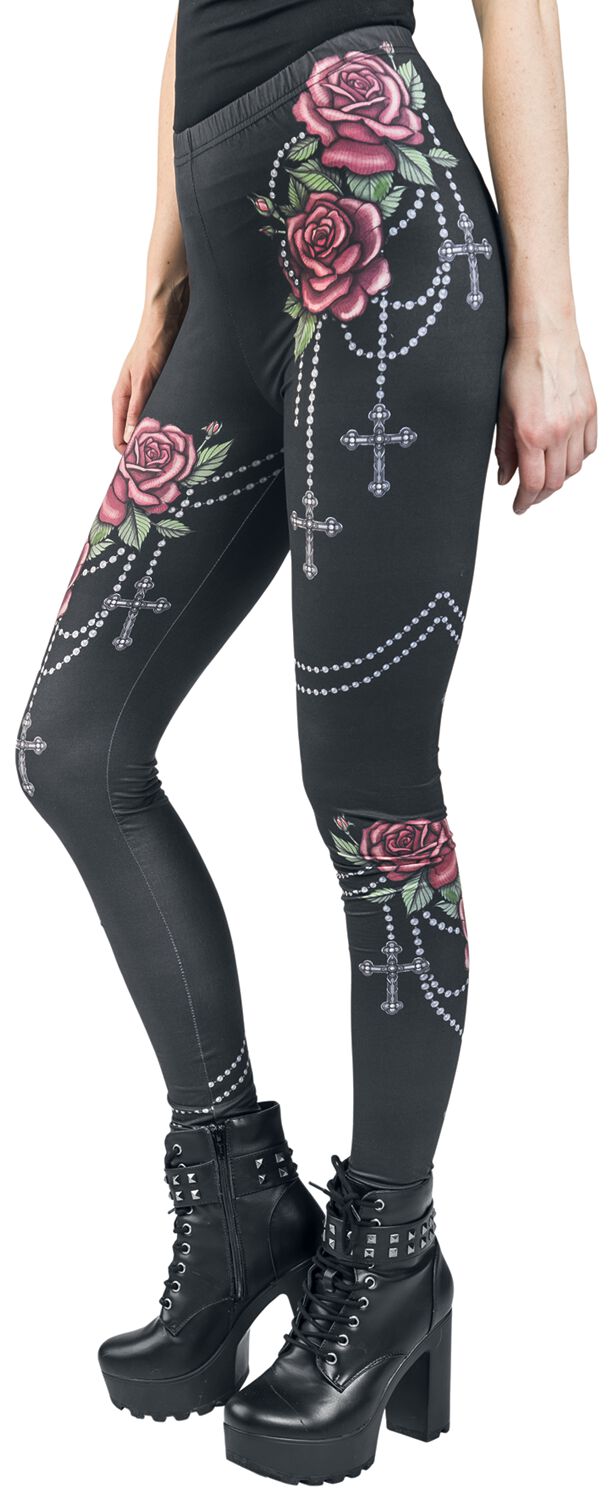 Leggings with roses and crosses | Rock Rebel by EMP Leggings | EMP