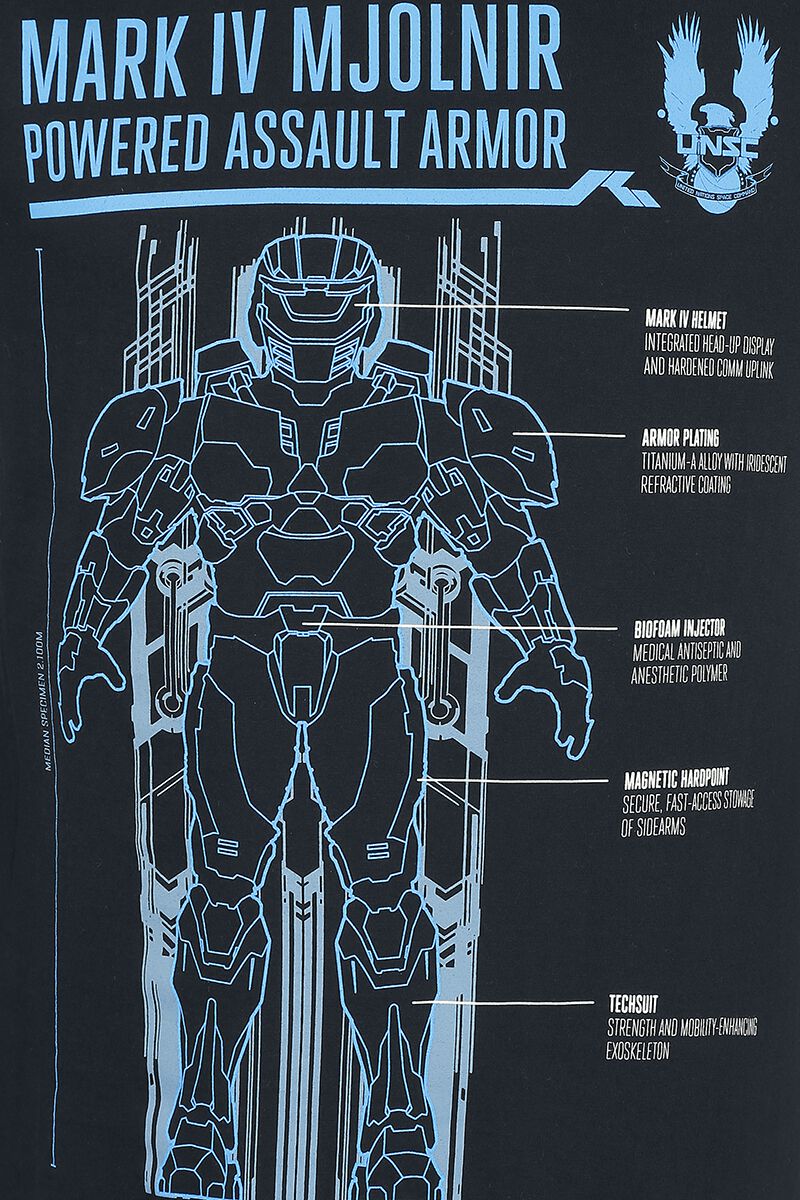 5 - Mark IV Mjolnir Blueprint | Halo T-Shirt | EMP