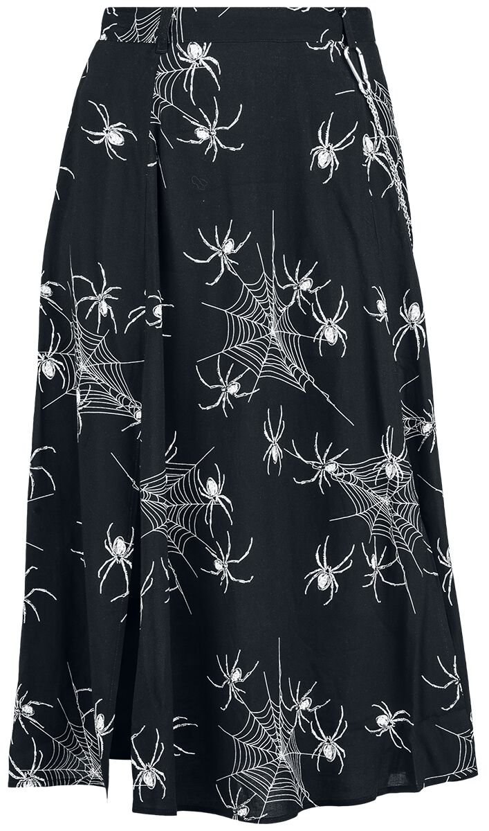 Grungy Spider Skirt | Hell Bunny Medium-length skirt | EMP