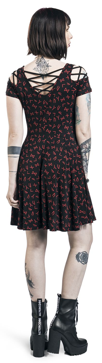 Dress with Lacing and Runes | Black Premium by EMP Mini Dress | EMP