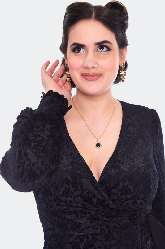 Devore Long Sleeve Wrap Dress | Voodoo Vixen Midi Dress | EMP
