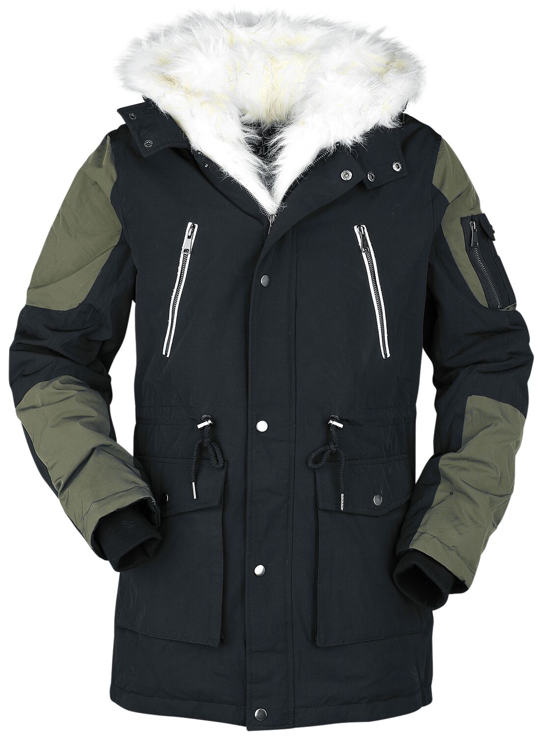 Casual winter jacket with faux-fur collar | Black Premium by EMP Winter ...