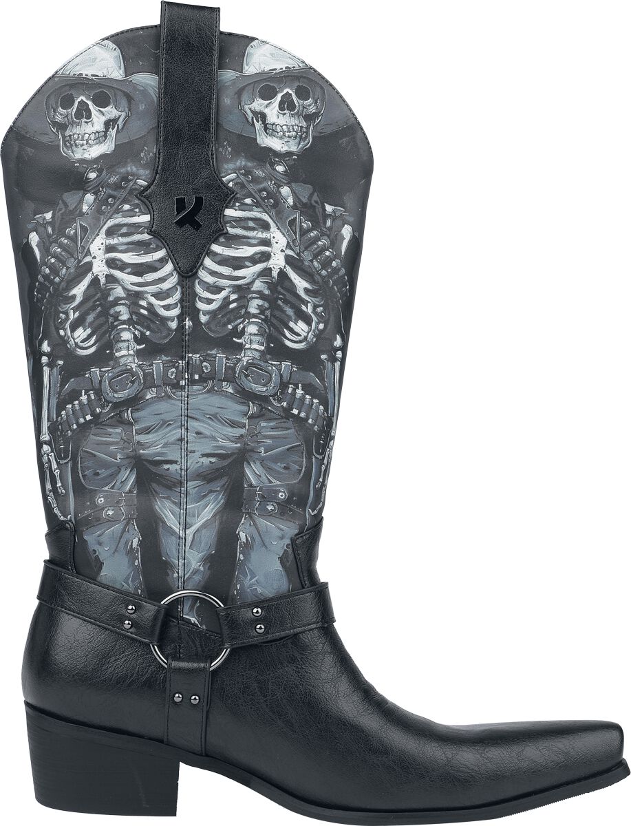 Scorched One Western Boots - Vintage Black | KOI Biker Boot | EMP