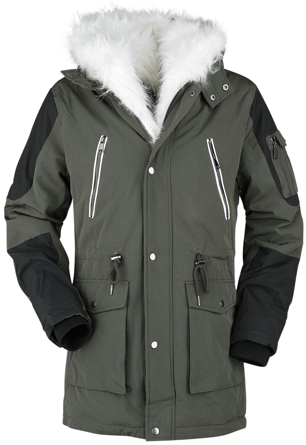 Casual winter jacket with faux-fur collar | Black Premium by EMP Winter ...
