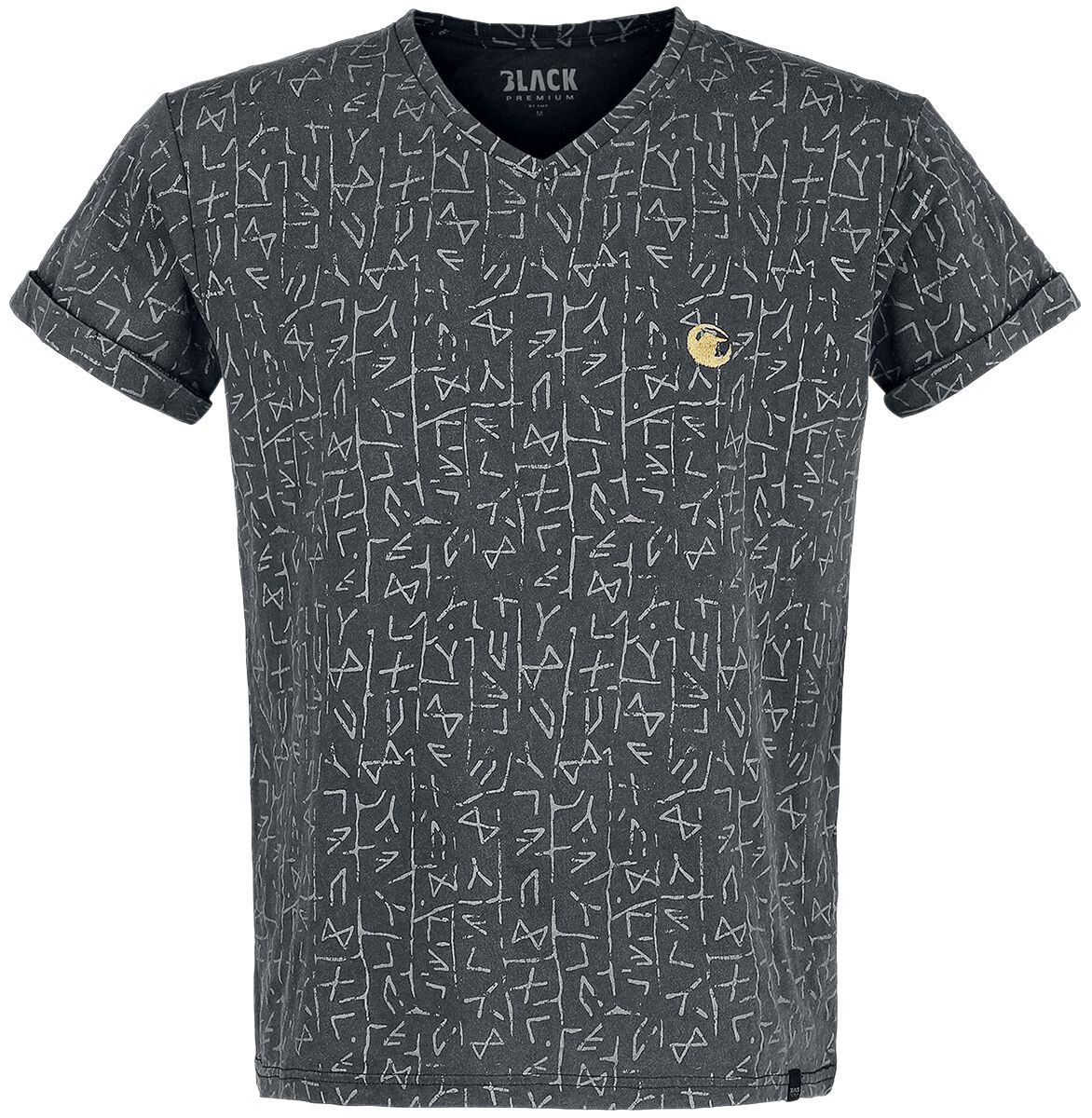 T-shirt with Rune Print | Black Premium by EMP T-Shirt | EMP