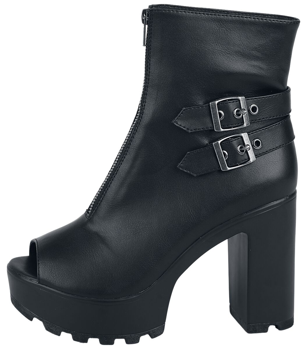 Peep-toe ankle boot with zip | Black Premium by EMP Boots | EMP