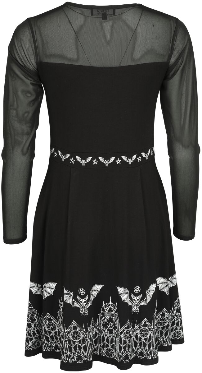 Mesh Dress with Bats | Gothicana by EMP Mini Dress | EMP
