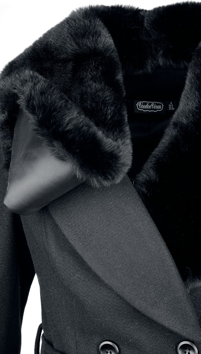 Double Breasted Black Dress Coat | Voodoo Vixen Coat | EMP