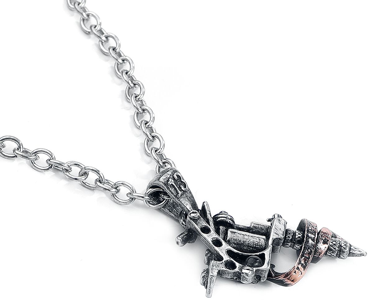 Alchemy: Pewter Pendant: Tattoo Gun | Alchemy Gothic Necklace | EMP
